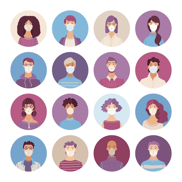 Diverse Collection of Stylized Human Avatars in Vibrant Colors | Jiffy ...