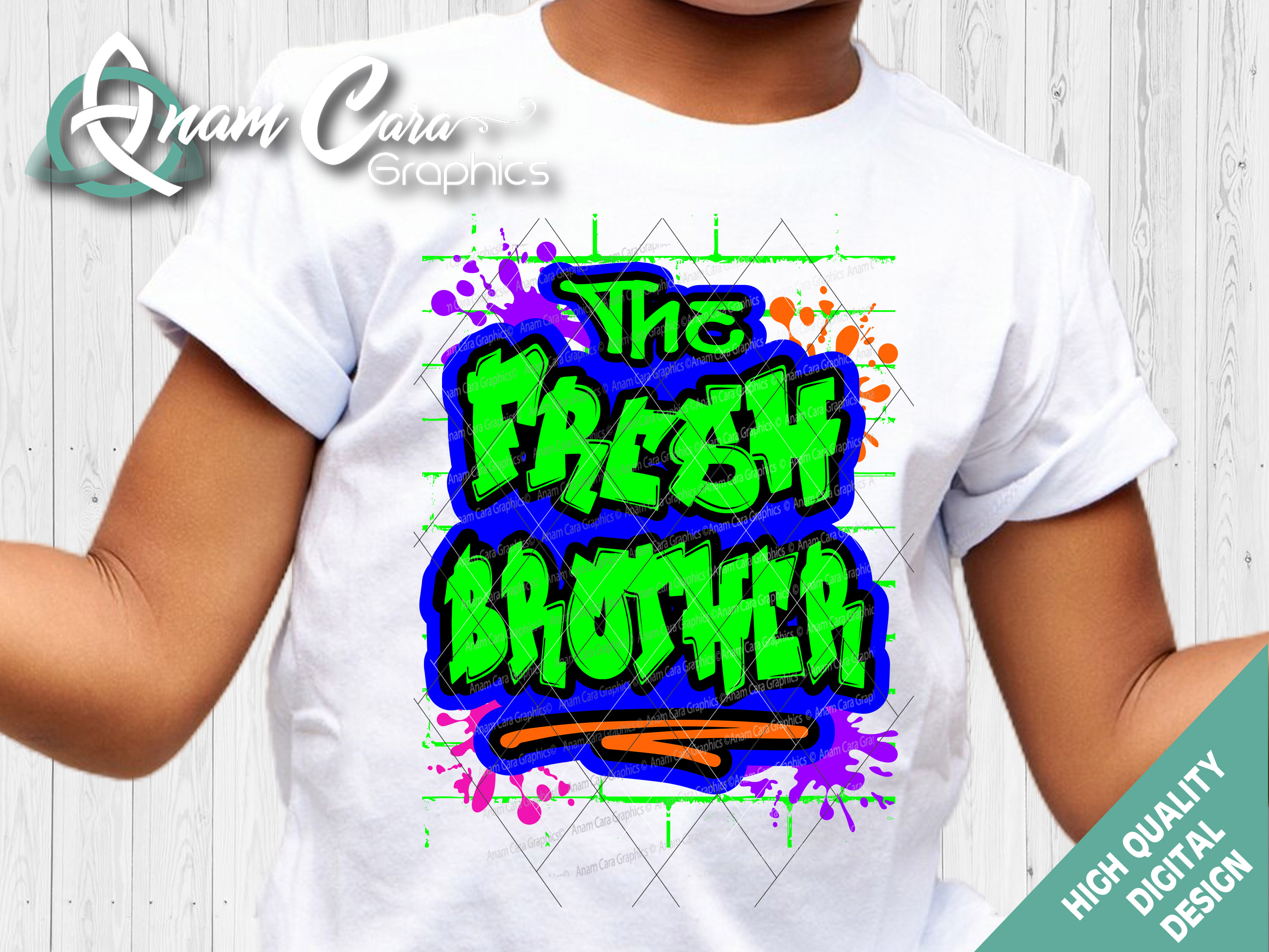 'The Fresh Brother' Vibrant Graffiti-Style Text with Colorful Paint ...