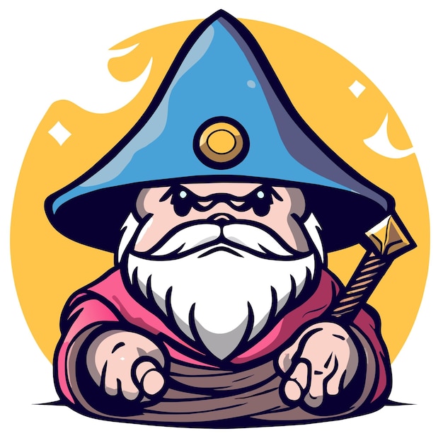 Mischievous Wizard Gnome Holding a Magical Wand | Jiffy Designs