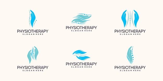 Elegant Physiotherapy Logos with Stylized Spinal Columns | Jiffy Designs