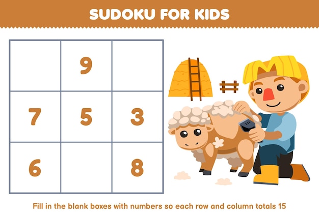 Engaging Sudoku Puzzle for Young Minds: Farmyard Friends | Jiffy Designs