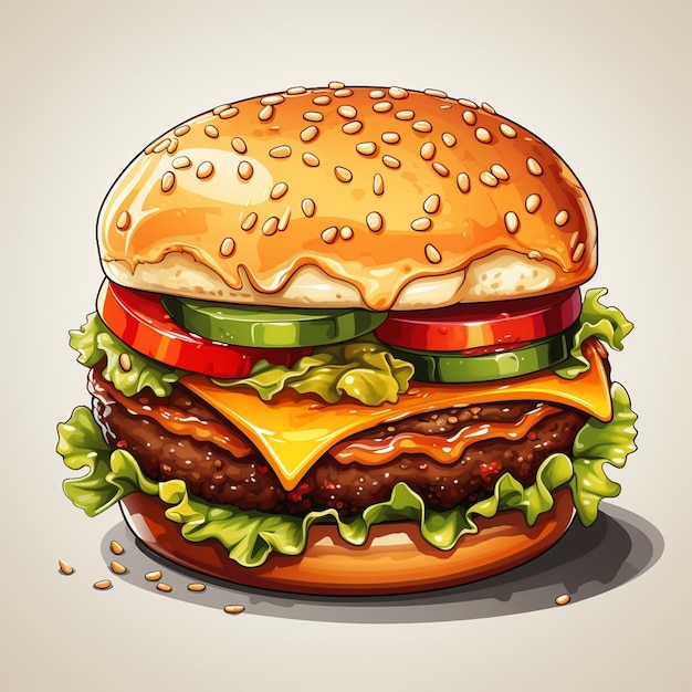 Delectable Cheeseburger with Vibrant Toppings | Jiffy Designs
