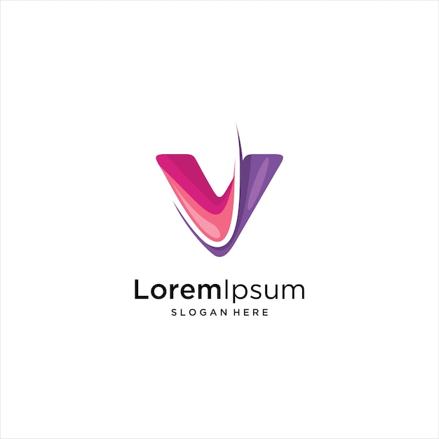 Vibrant Gradient V-Shaped Logo with Sleek Design | Jiffy Designs