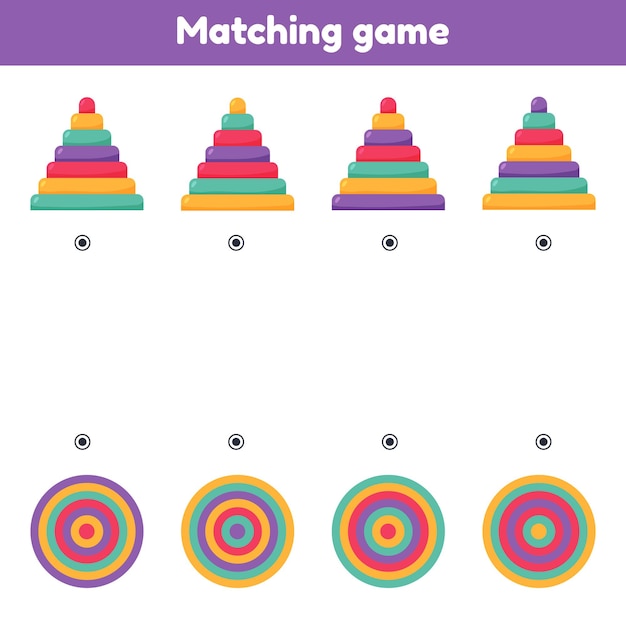 Colorful Stacking Toys and Concentric Circles: A Matching Game | Jiffy ...