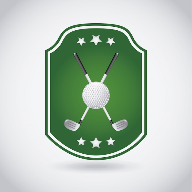 Emblematic Golf Crest with Crossed Clubs and Ball | Jiffy Designs