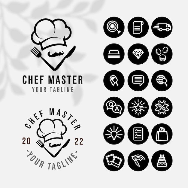 Elegant Chef Master Logo with Culinary Icons | Jiffy Designs