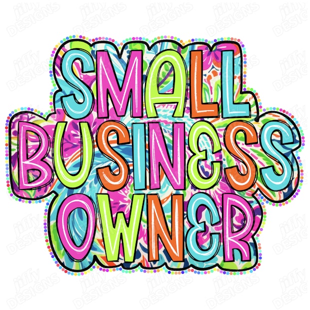 'Small Business Owner' Vibrant Retro-Inspired Lettering with Playful ...