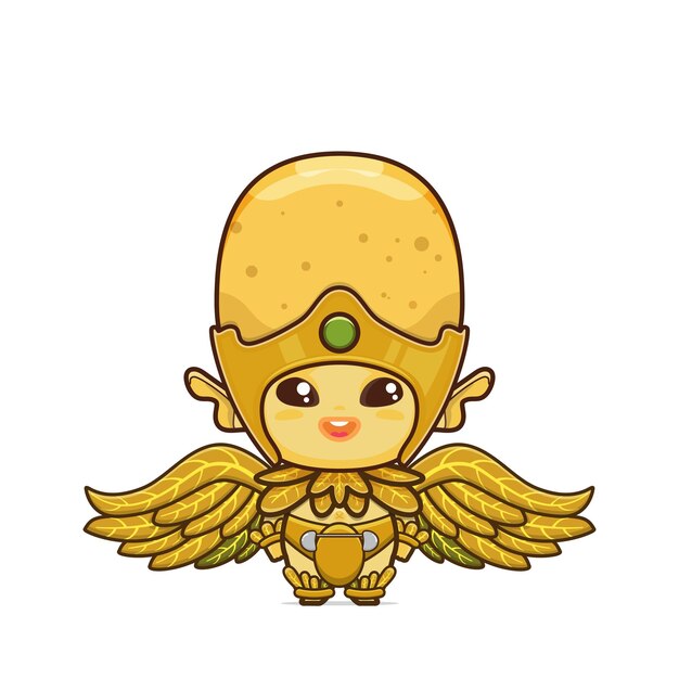 Adorable Winged Cartoon Creature in Golden Attire | Jiffy Designs