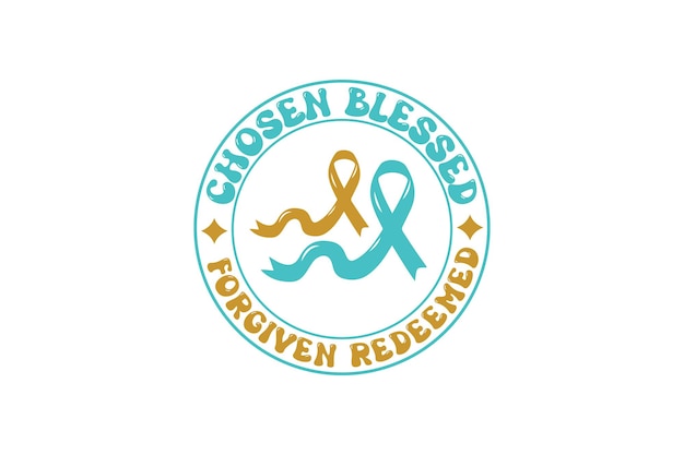 Vibrant Ribbon Emblem for Chosen Blessed Forgiven Redeemed | Jiffy Designs