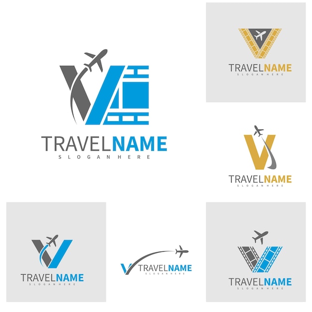 Versatile Travel-Themed Logo Collection with Iconic Symbols | Jiffy Designs