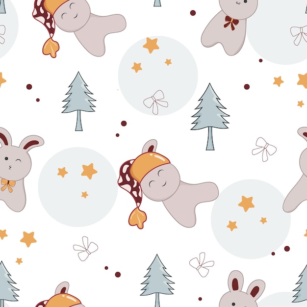 Cozy Winter Woodland Creatures Whimsical Illustrated Pattern | Jiffy ...