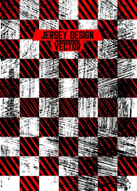 Vibrant Checkerboard Pattern with Distressed Jersey Design | Jiffy Designs