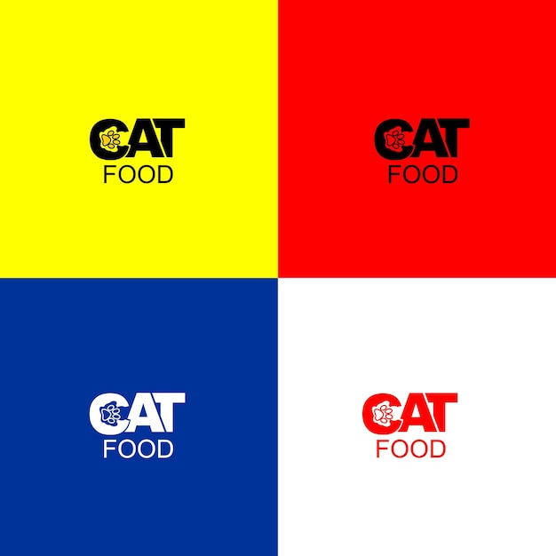 Vibrant Cat Food Logos with Bold Color Blocks | Jiffy Designs