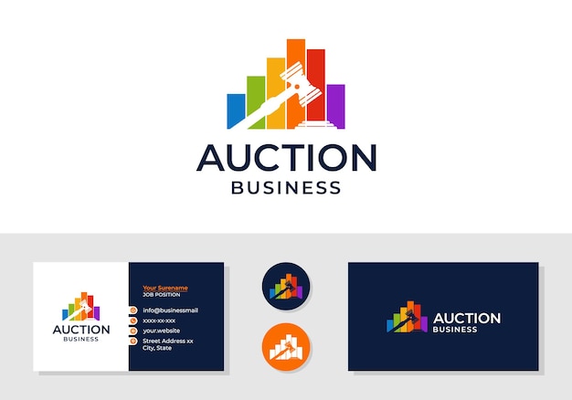 Vibrant Auction Company Logo with Geometric Shapes | Jiffy Designs