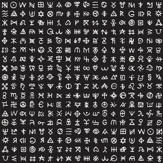 Mysterious Symbols: A Captivating Mosaic of Ancient Glyphs | Jiffy Designs