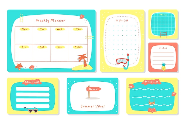 Vibrant Summer-Themed Weekly Planner and Organizer Collection | Jiffy ...