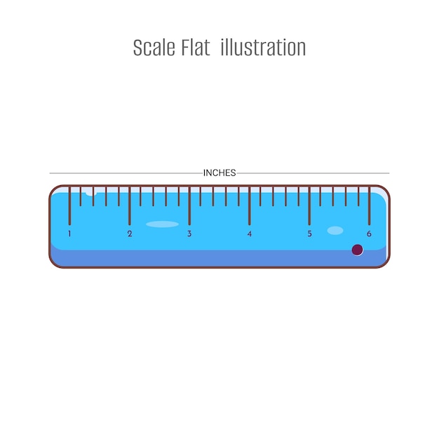 Detailed Ruler Illustration with Inch Markings and Red Dot | Jiffy Designs