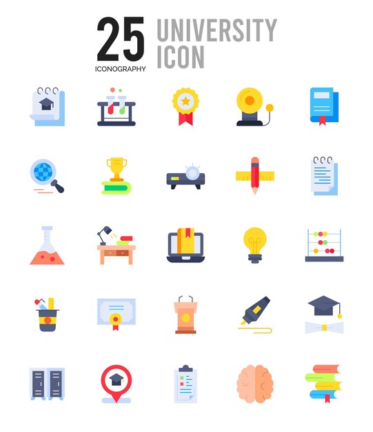 Vibrant University Icons: Academic Symbols and Achievements | Jiffy Designs