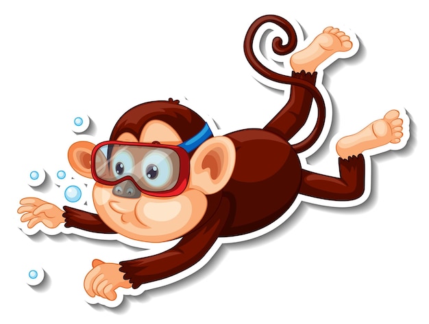 Playful Monkey Diver Exploring Underwater Adventure | Jiffy Designs