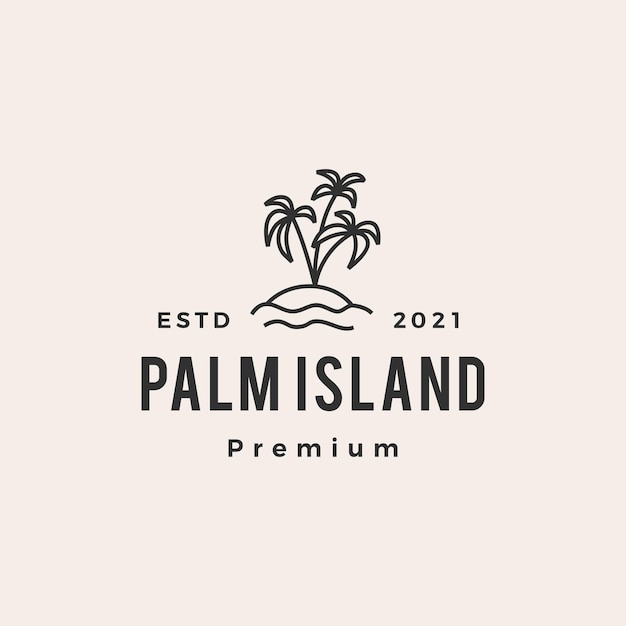 Elegant Palm Island Logo with Tropical Palm Trees | Jiffy Designs