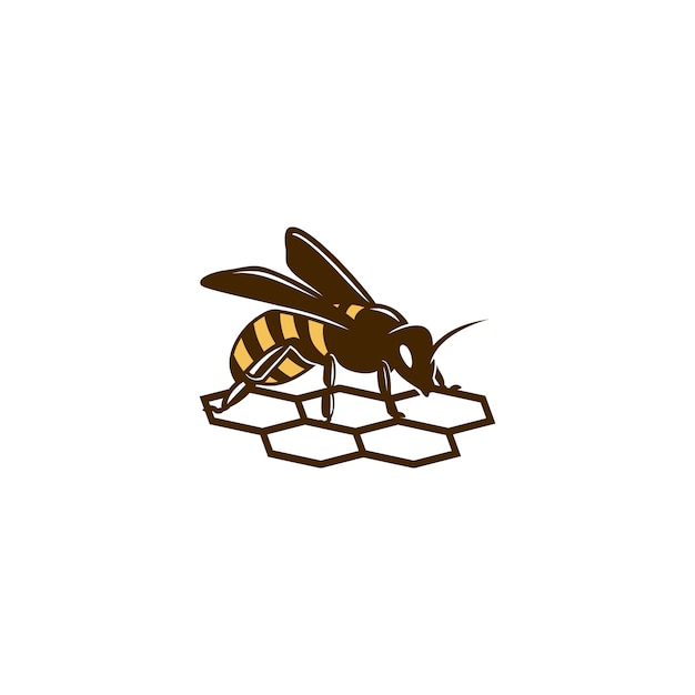 Striking Wasp Illustration with Honeycomb Pattern and Bold Colors ...
