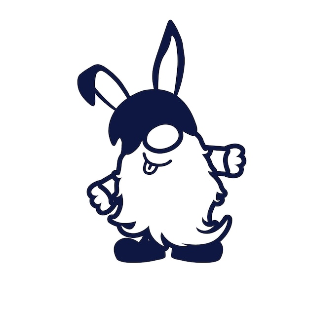 Mischievous Rabbit Silhouette with Playful Charm | Jiffy Designs