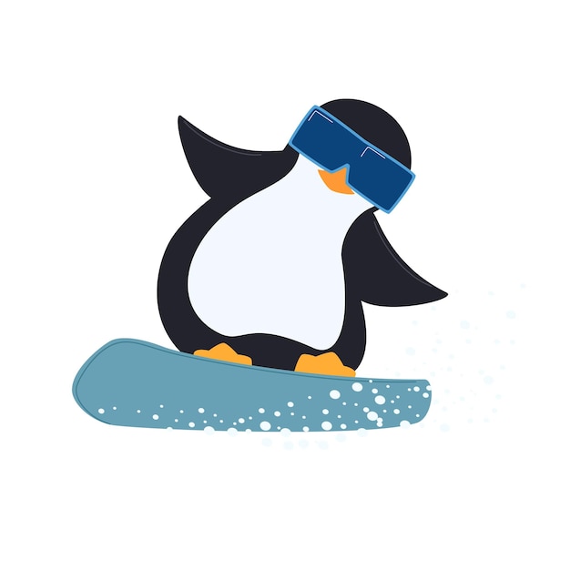 Stylized Penguin Illustration on an Icy Surface | Jiffy Designs