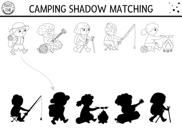 Camping Shadow Matching: Outdoor Adventure Silhouettes | Jiffy Designs