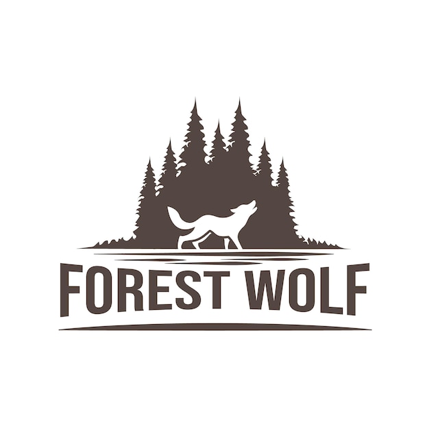 Majestic Forest Wolf Silhouette with Evergreen Trees | Jiffy Designs