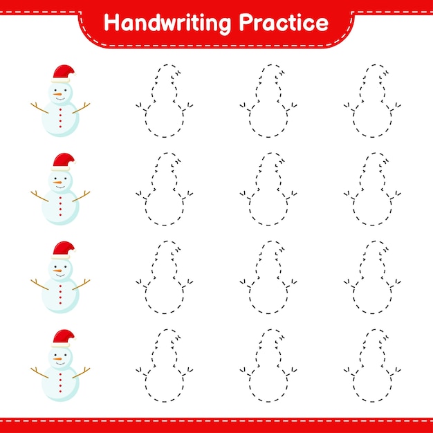 Diverse Snowman Silhouettes for Handwriting Practice | Jiffy Designs
