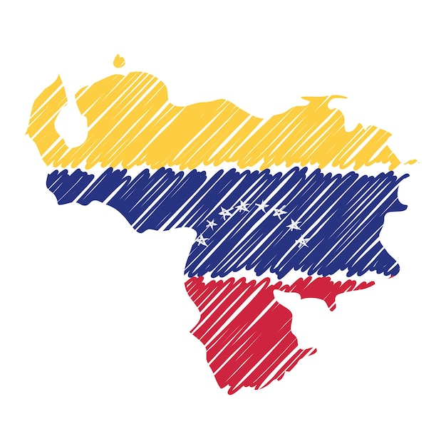 Vibrant Sketch of Venezuela's Iconic Geographical Outline | Jiffy Designs