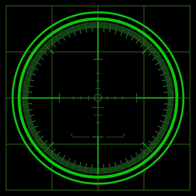 Detailed Radar Display with Concentric Circles and Crosshairs | Jiffy ...