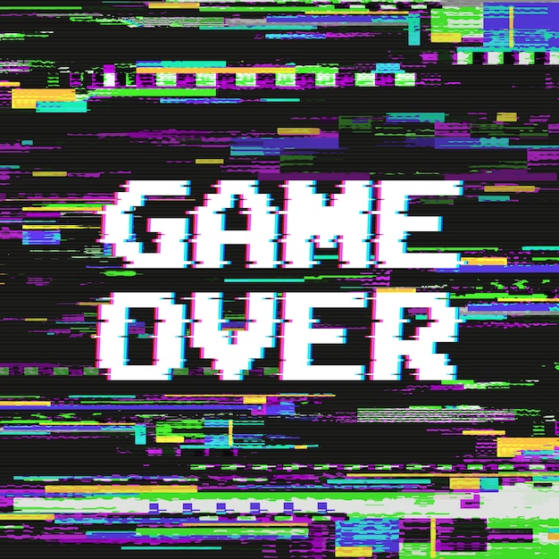Retro Glitch Game Over Screen | Jiffy Designs