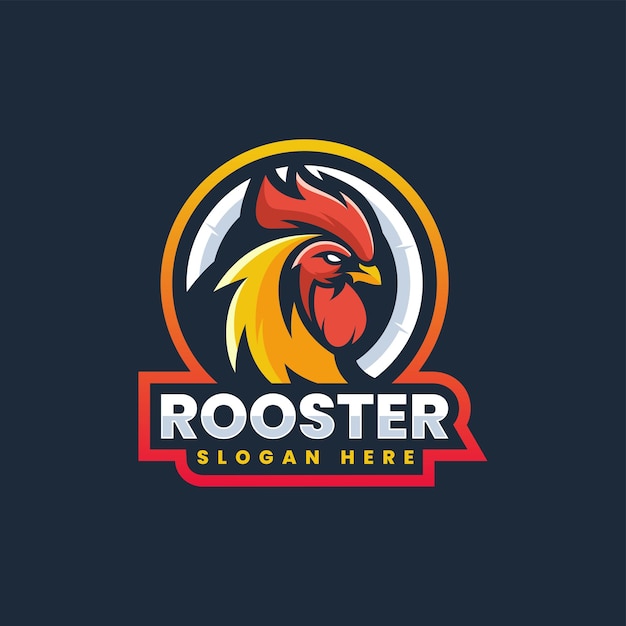 Vibrant Rooster Mascot Logo with Customizable Slogan | Jiffy Designs