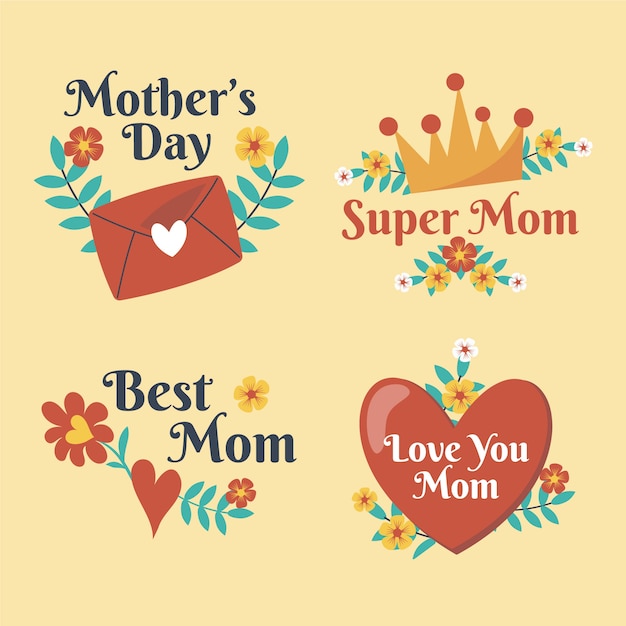 Vibrant Mother's Day Emblem and Floral Collection | Jiffy Designs