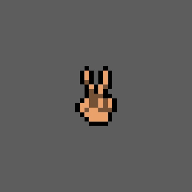 Iconic Pixel Hand Gesture on Neutral Background | Jiffy Designs