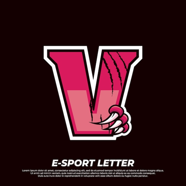 Vibrant Esports Letter V with Dynamic Brushstrokes | Jiffy Designs