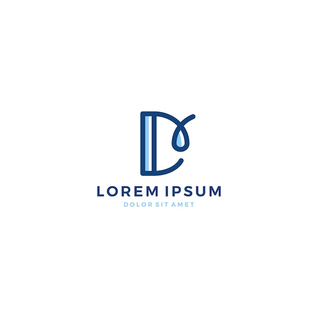 Stylized Letter D Logo with Geometric Embellishments in Blue | Jiffy ...