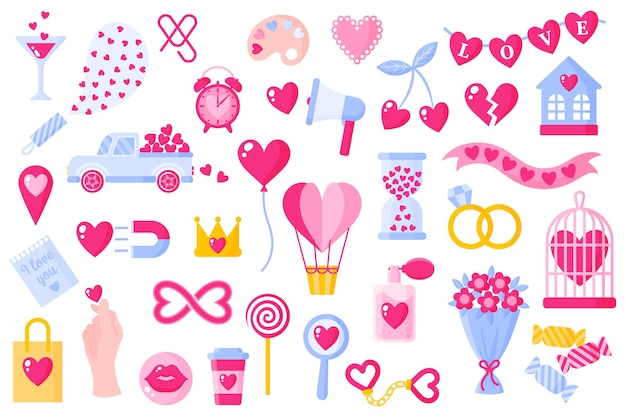 Charming Collection of Valentine's Day Symbols and Decorations | Jiffy ...
