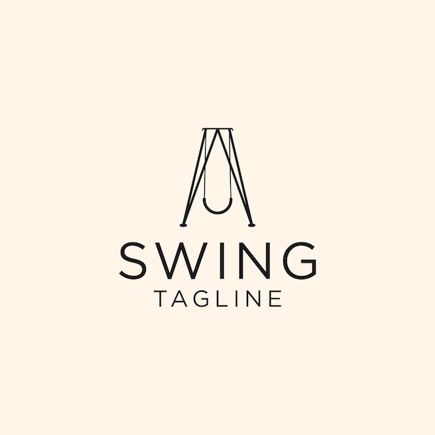 Elegant Swing Silhouette: A Captivating Minimalist Logo | Jiffy Designs