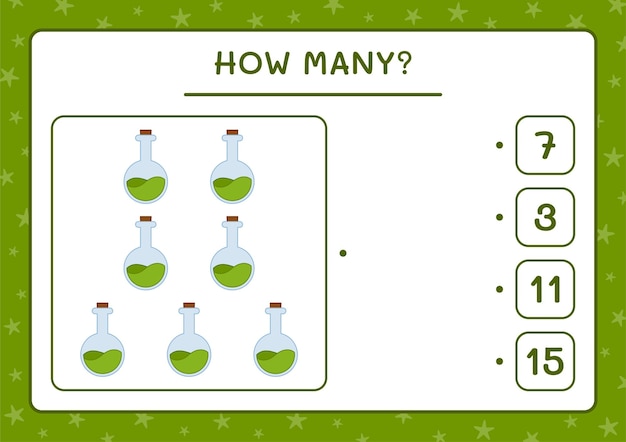 Counting Colorful Science Flasks on Green Background | Jiffy Designs
