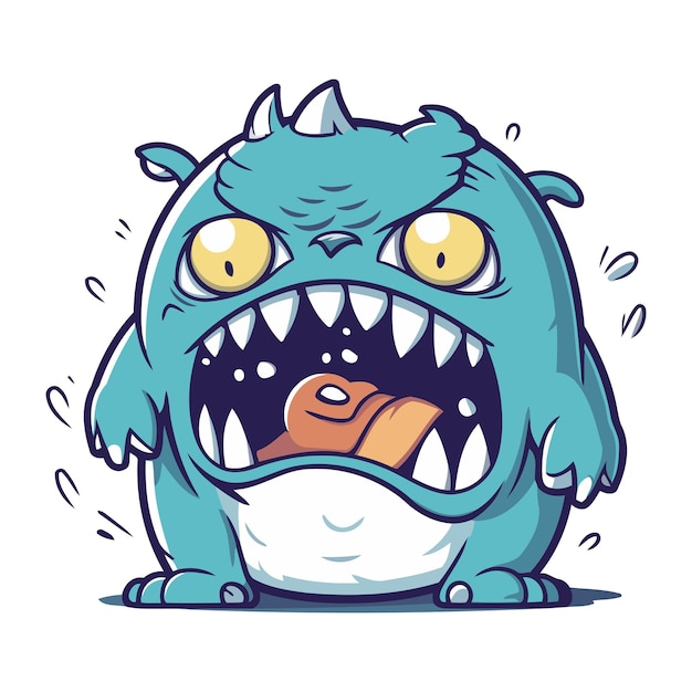 Cartoon Monster Shaking with Rage and Large Teeth | Jiffy Designs