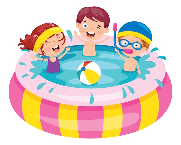 Joyful Children Splashing in Colorful Inflatable Pool | Jiffy Designs