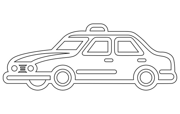 Sleek Outline of a Classic Taxi Cab Design | Jiffy Designs