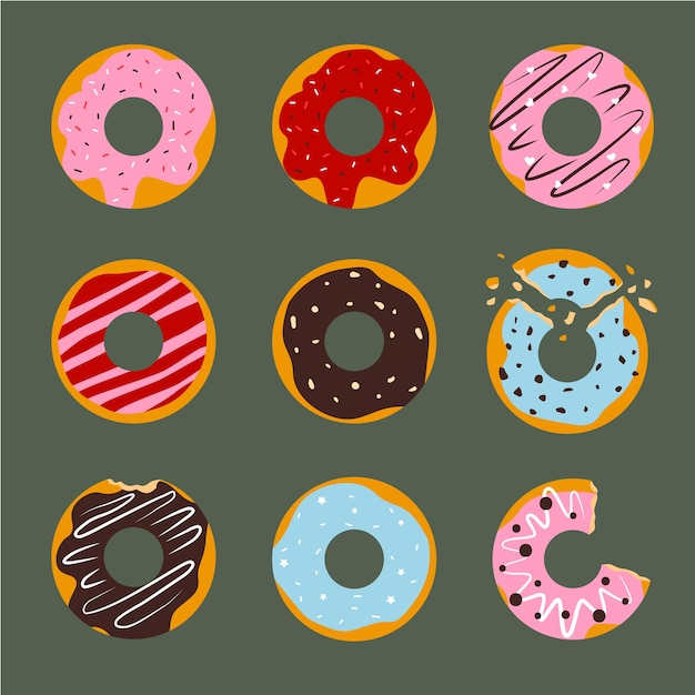 Vibrant and Whimsical Donut Collection with Diverse Toppings and ...