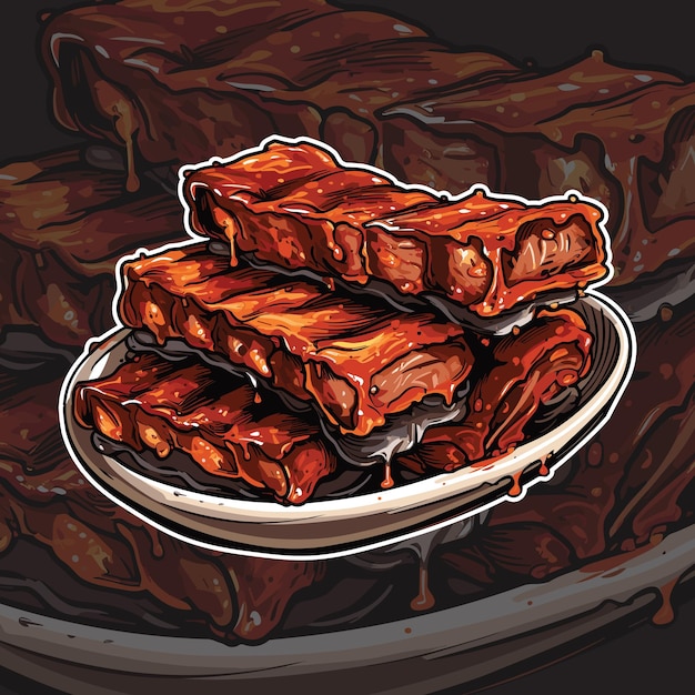 Delectable Smoked Pork Ribs Served on a Rustic Platter | Jiffy Designs