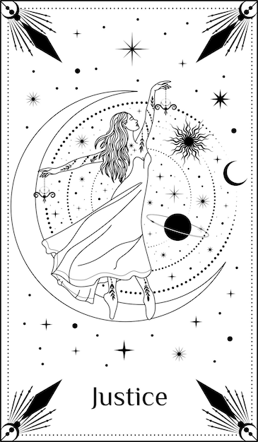 Cosmic Goddess of Justice Amid Celestial Splendor | Jiffy Designs