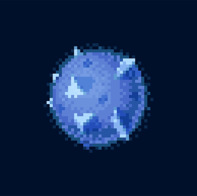 Captivating Pixel Art Celestial Sphere on Dark Blue | Jiffy Designs