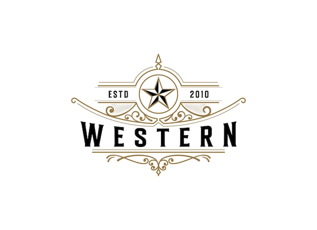 Vintage Western-Inspired Logo with Decorative Star Emblem | Jiffy Designs