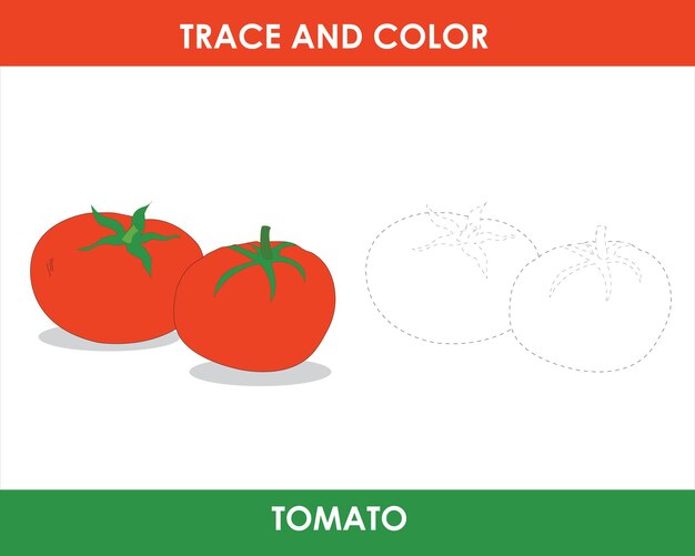 Vibrant Tomato Tracing and Coloring Activity | Jiffy Designs